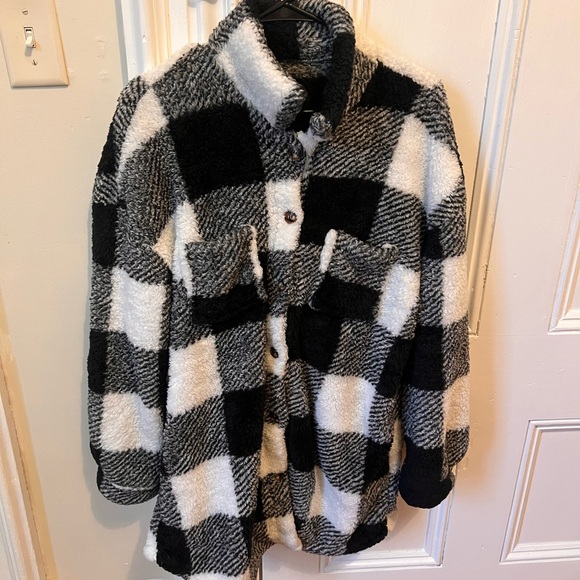 Jackets & Coats | Black And White Checkered Jacket | Poshmark